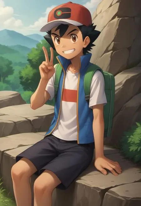 Ash Ketchum - Pokemon Journeys-LoRA-Mew_Mew-Shakker