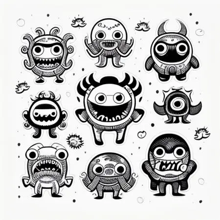 Doodle Monsters-Textual Inversion-epinikion-Shakker
