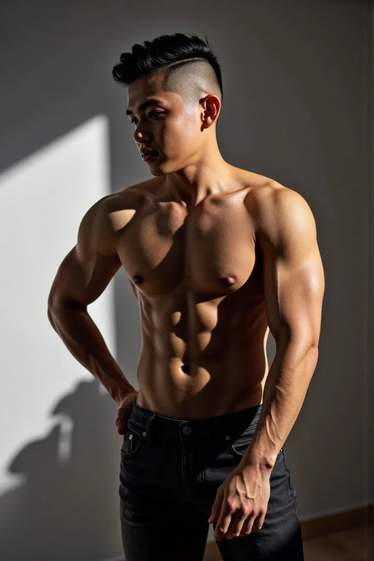 Sixpack Male Body Enhance-LoRA-SamBow-Shakker