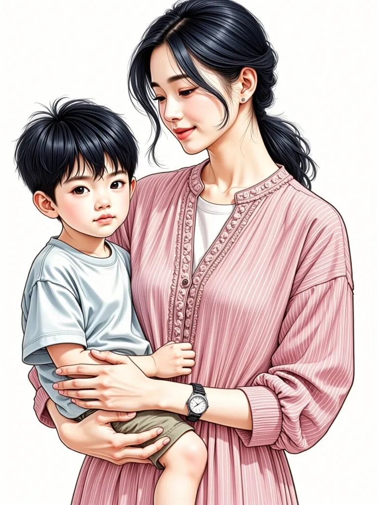 Color Line Art Life Emotion Illustration _ Flux Ultimate Realistic_Flux ...