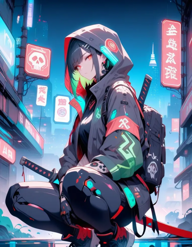 Neoncore Cyperpunk Animagine-LoRA-Dark_Infinity-Shakker