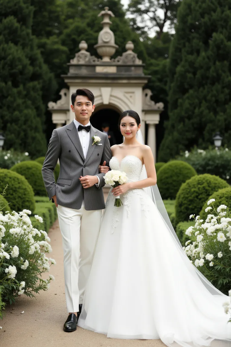 Romantic outdoor wedding scene Flux Lora-LoRA-DinoDaydreamer-Shakker