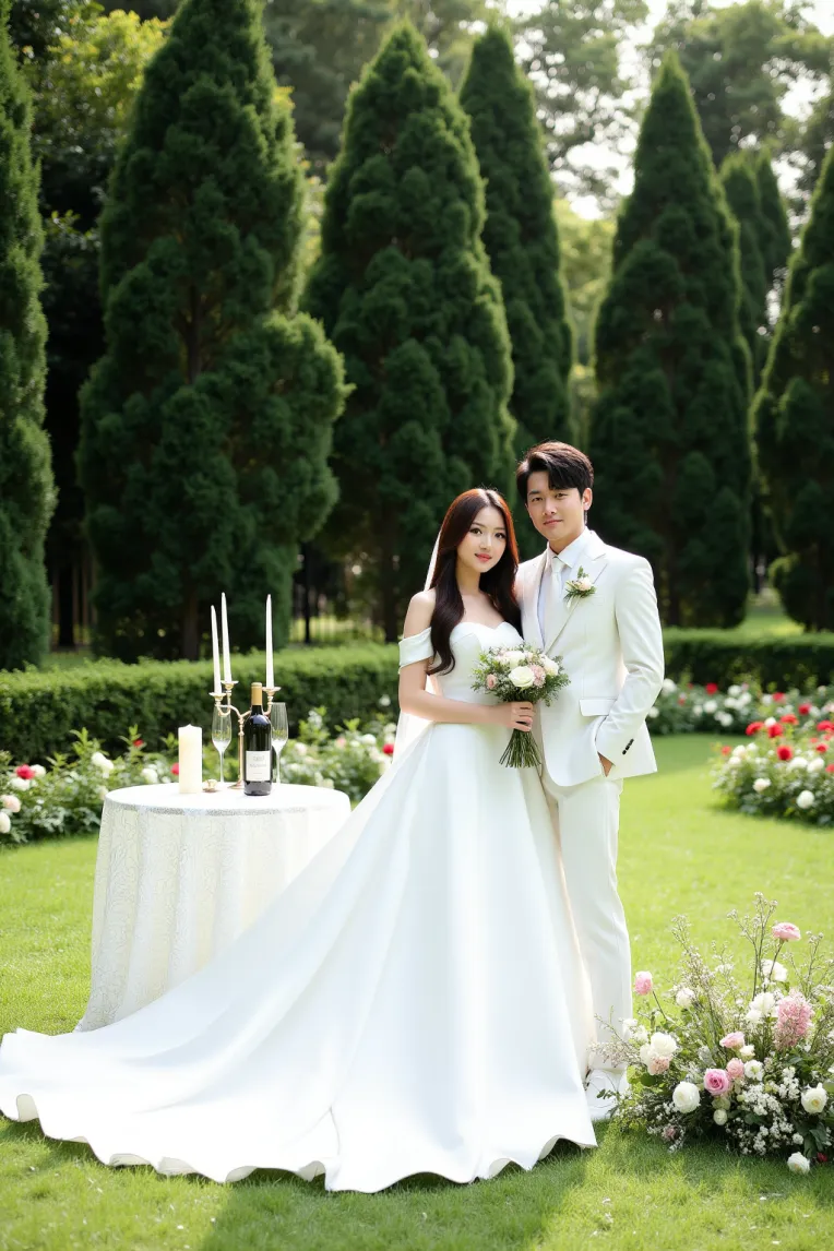 Romantic outdoor wedding scene Flux Lora-LoRA-DinoDaydreamer-Shakker