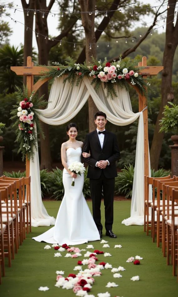 FLUX: Luxury Rustic Wedding Photoshoot Backdrop-LoRA-DinoDaydreamer-Shakker