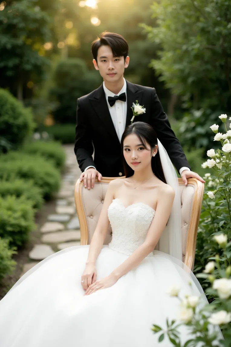Romantic outdoor wedding scene Flux Lora-LoRA-DinoDaydreamer-Shakker