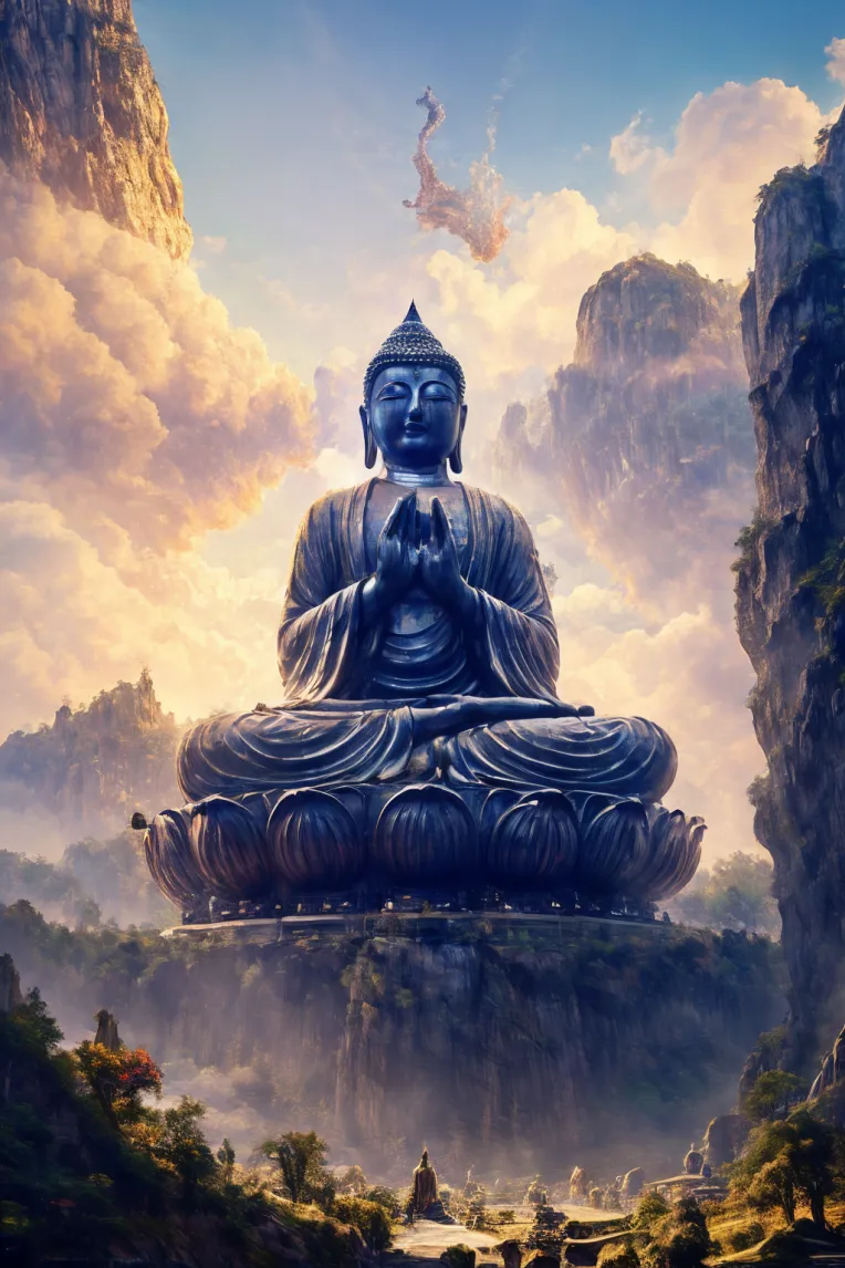 buddha,statue,solo,no humans,own hands together-LoRA-hoanggiabao-Shakker