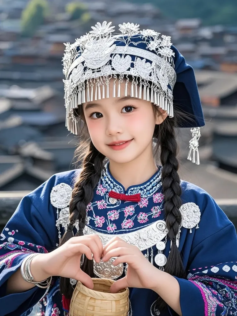 Flux - Young Girl Ethnic Miao_Wonderland kids 1-LoRA-RAY-Shakker