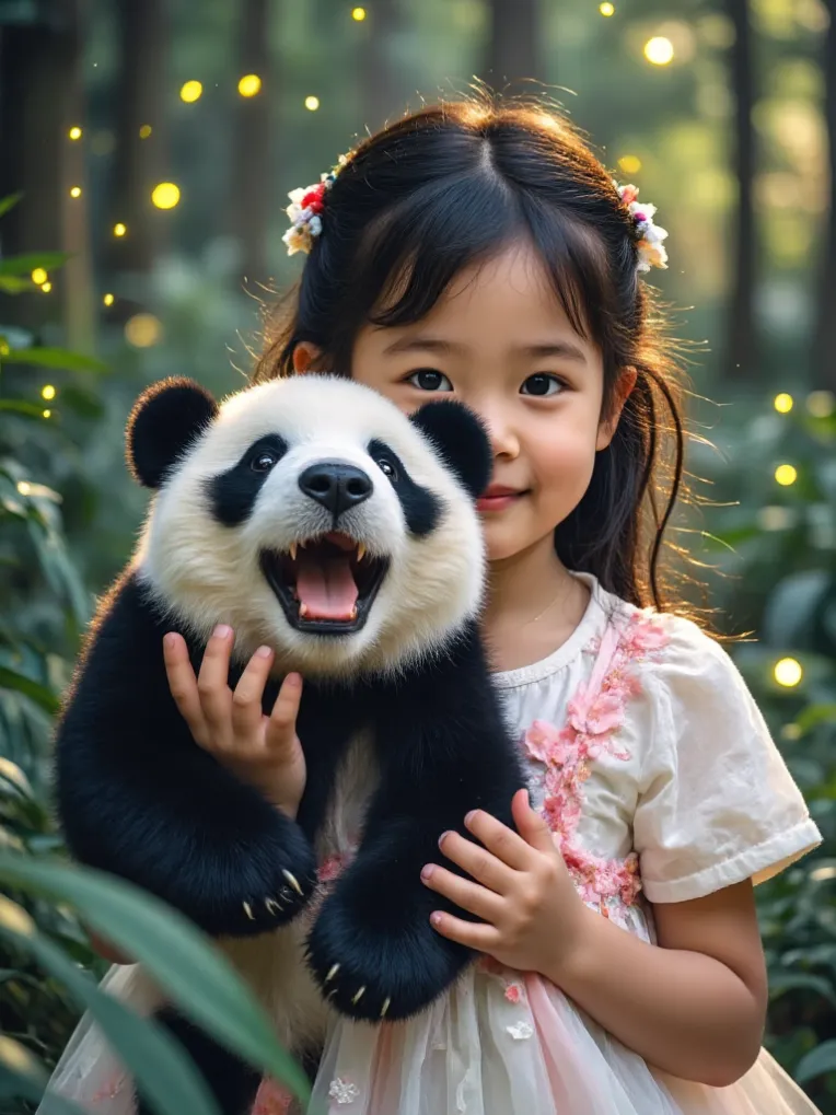 GIANT PANDA AND LITTLE GIRL-LoRA-RAY-Shakker
