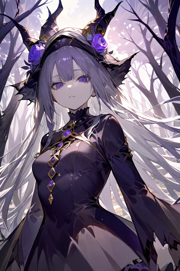 A haunting portrait of a witch with a focus on her grotesque, macabre ...